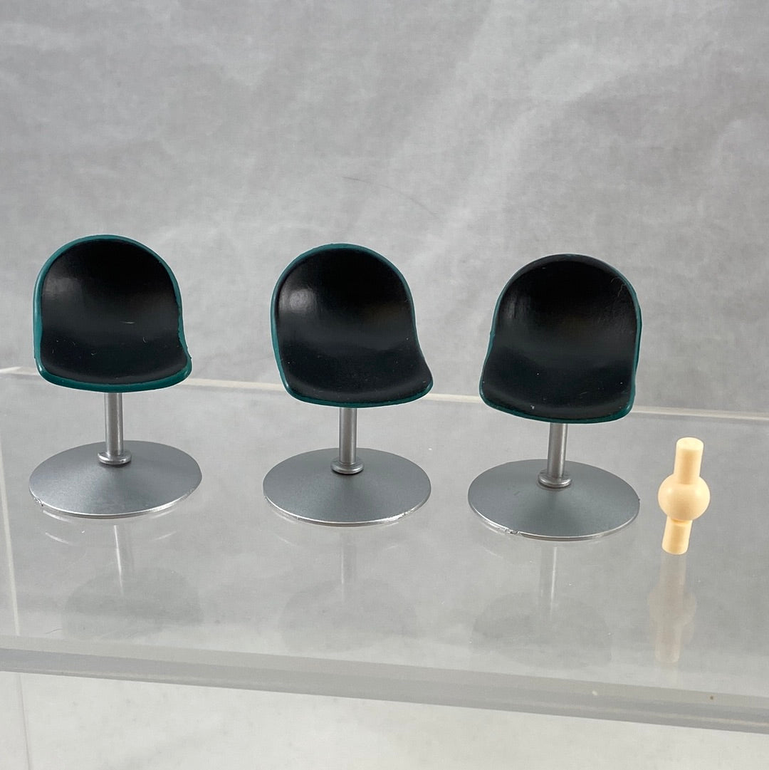 Bandai -Set of 3 Green & Black Chairs| Chibi Chop Shop