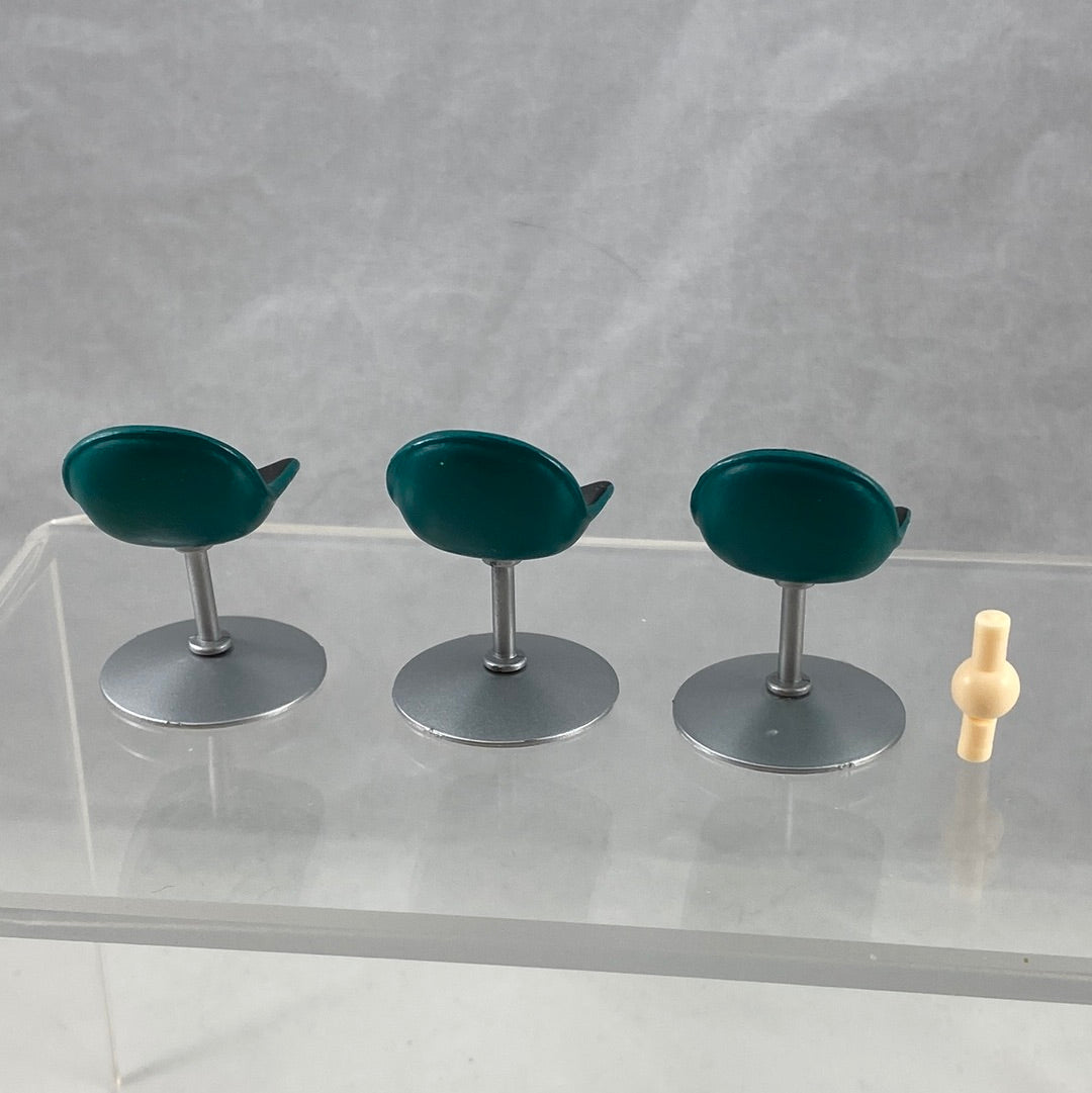 Bandai -Set of 3 Green & Black Chairs| Chibi Chop Shop